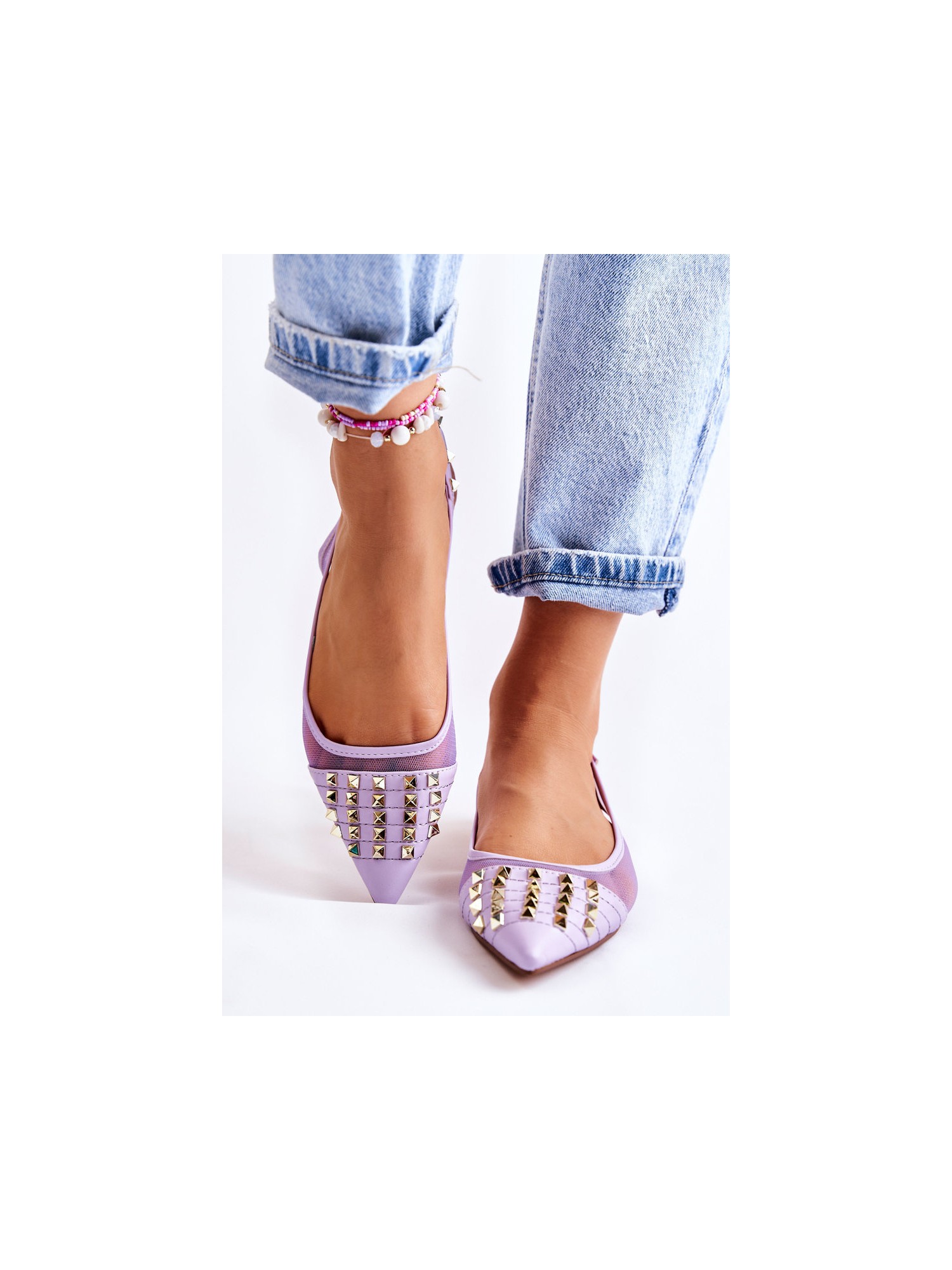 Women's Ballerinas With Studs Purple Kinley