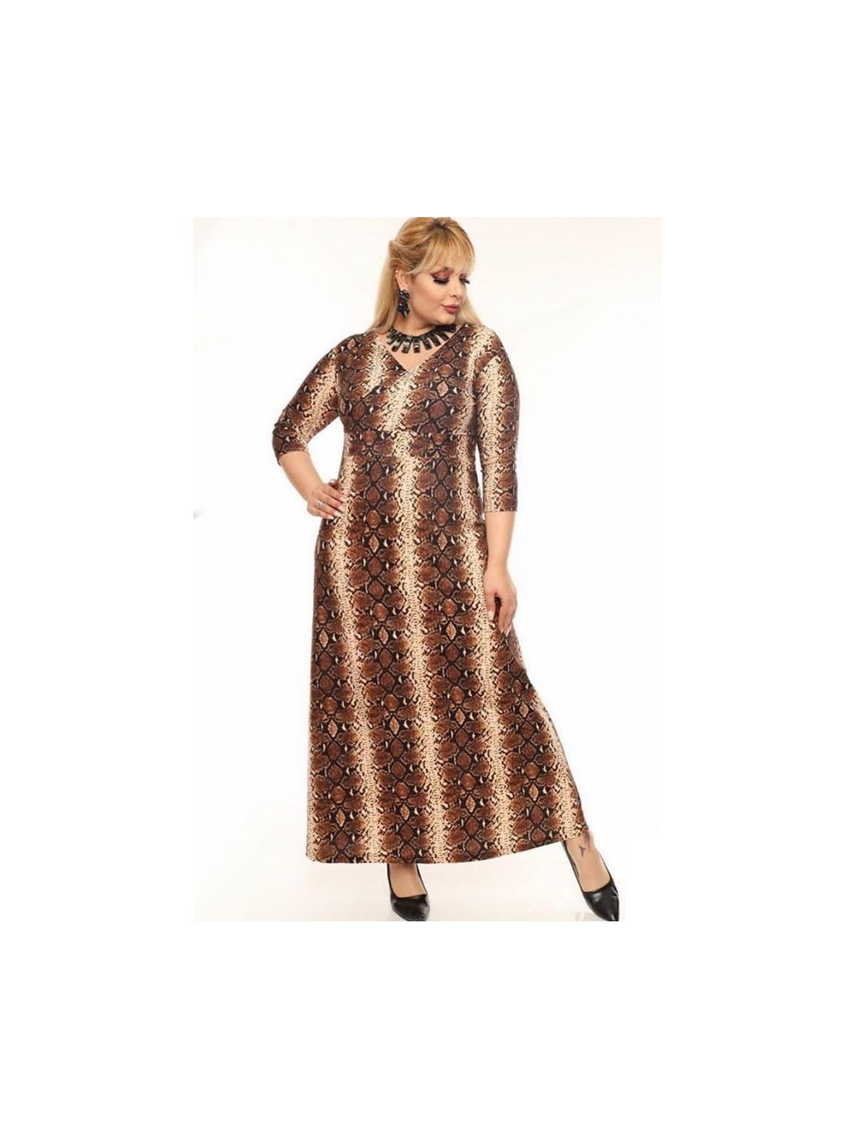Gyvatės odos rašto suknelė